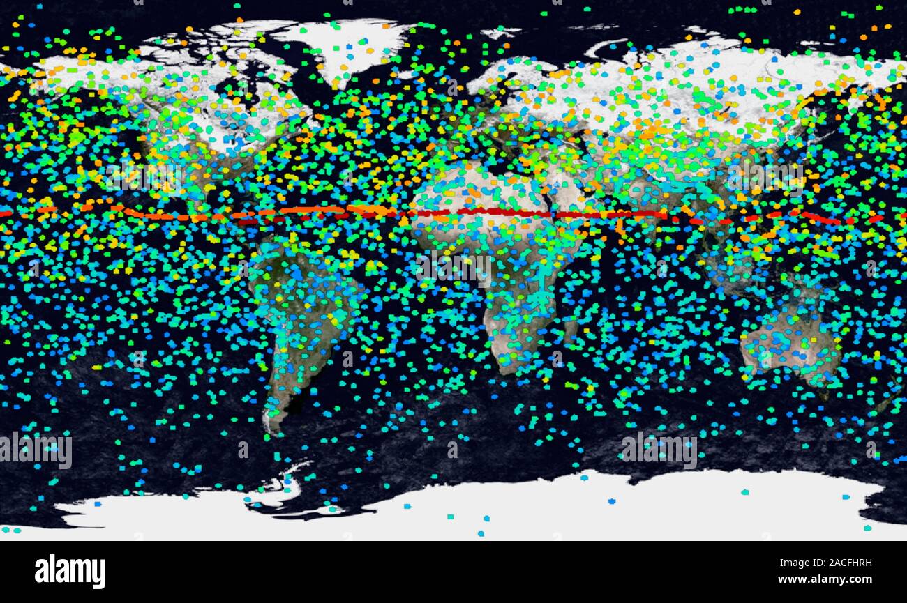 Mount Pinatubo eruption, particle model. Image 8 of 8. Satellite map of ...