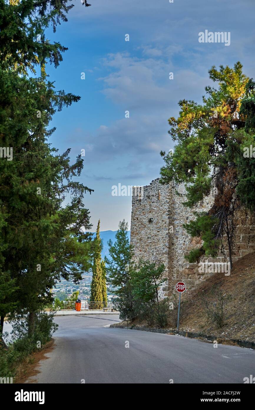 The medieval castle of Lamia city. It is located on a hill dominating ...