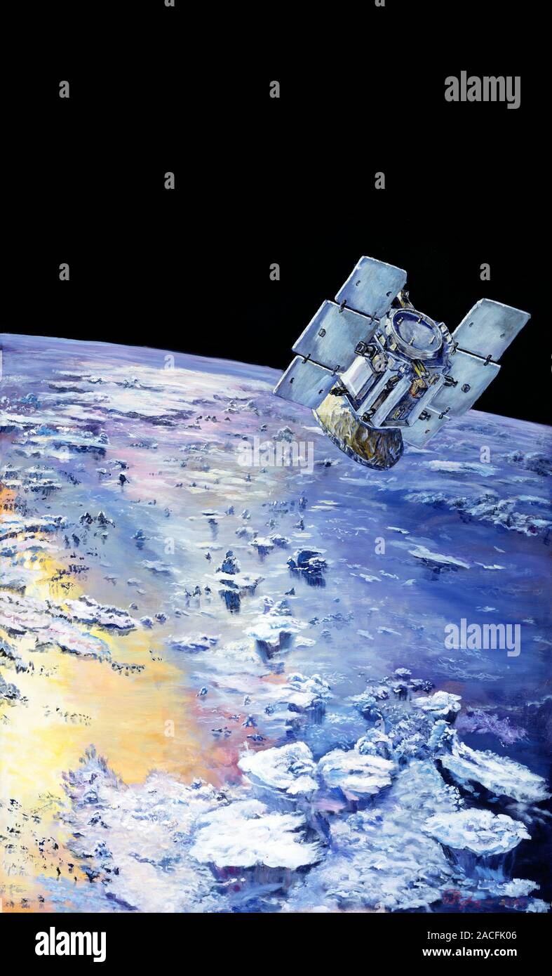 CloudSat satellite. Computer artwork of NASA's CloudSat satellite ...
