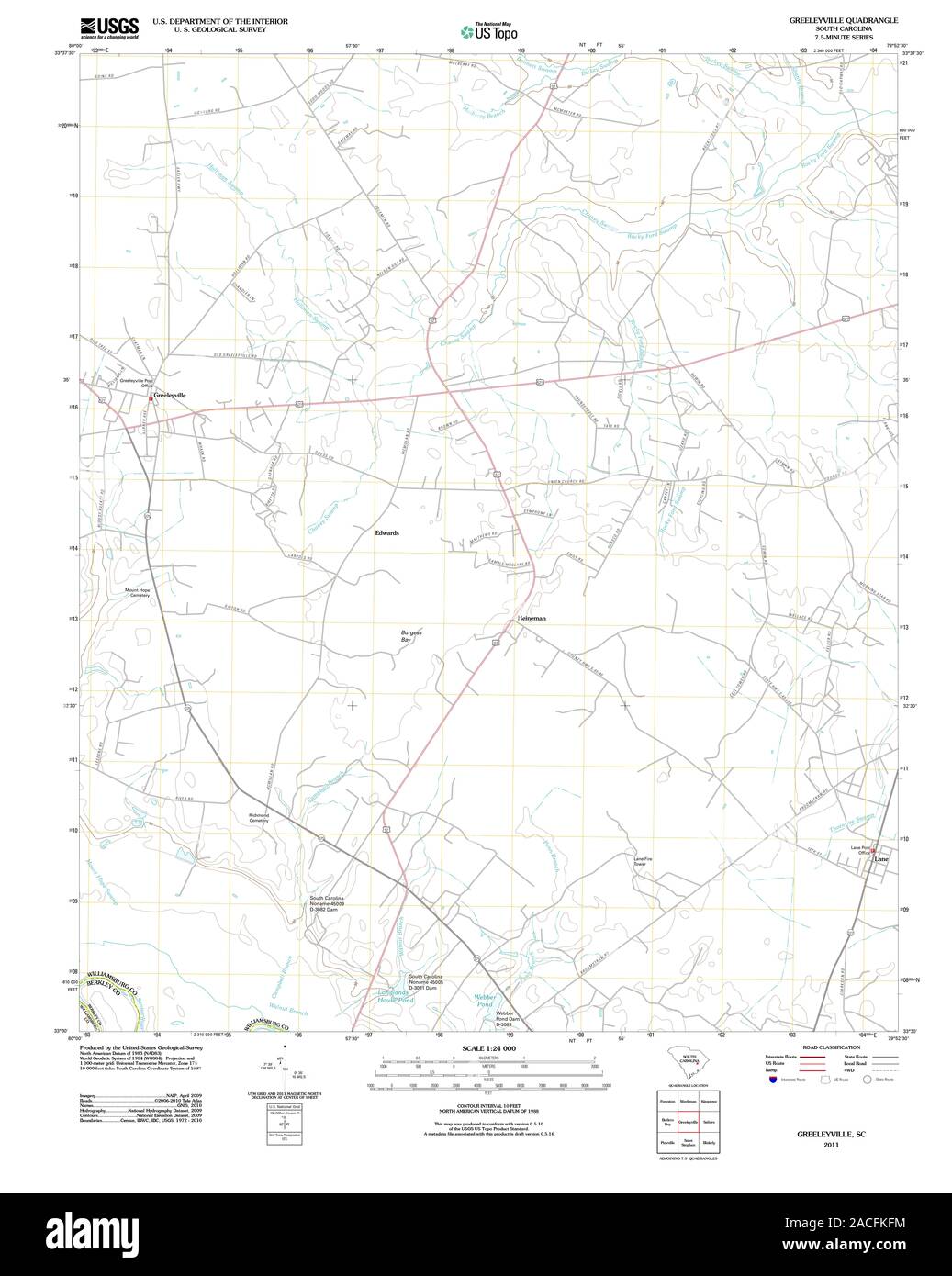 Greeleyville map hi-res stock photography and images - Alamy