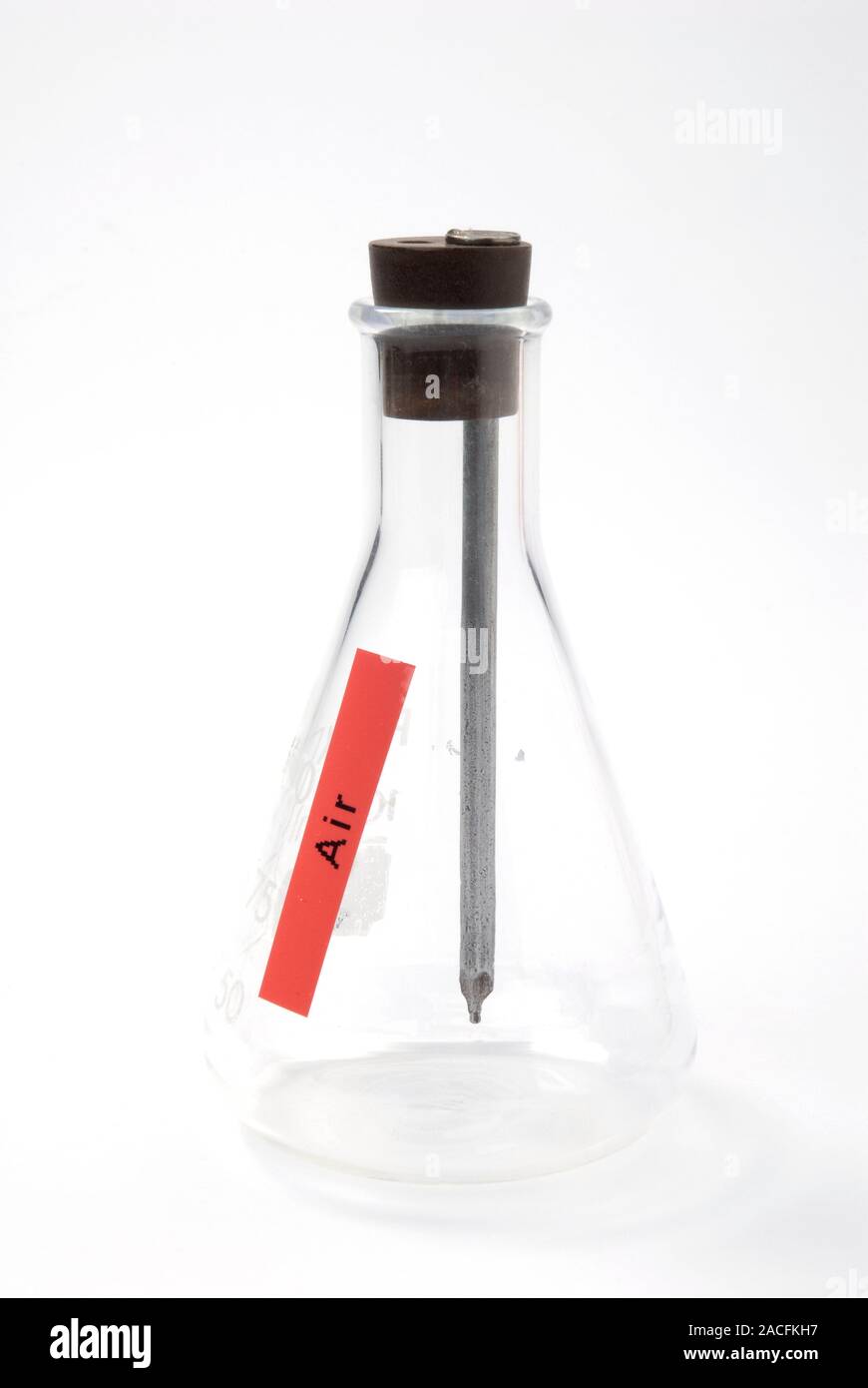 Iron nail in air. Experiment to show the corrosive effects of different ...