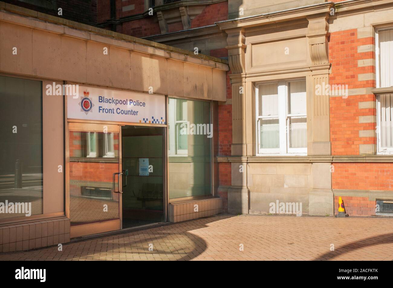 Blackpool police Front Counter police desk in town centre behind the ...