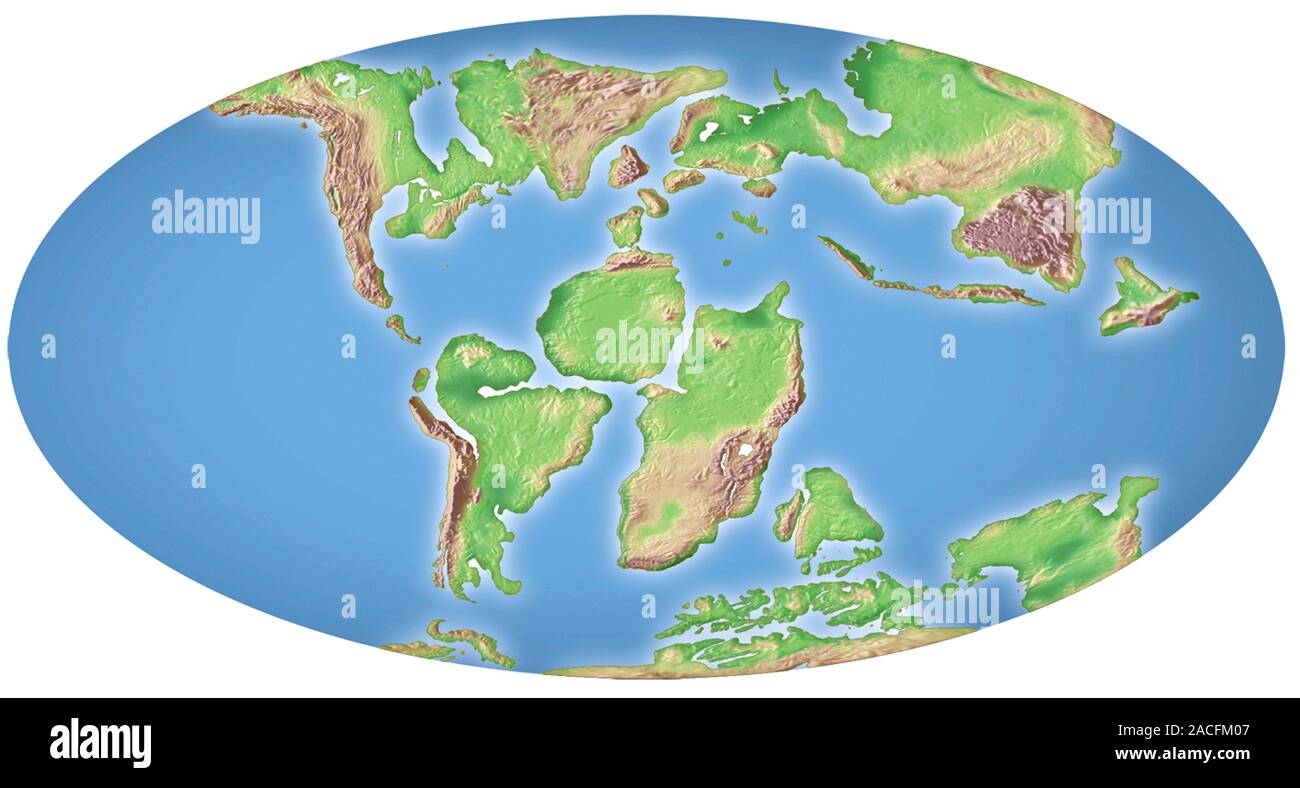 Continental drift, 100 million years ago. Map of the Earth showing the ... Continental drift, 100 million years ago. Map of the Earth showing the ...