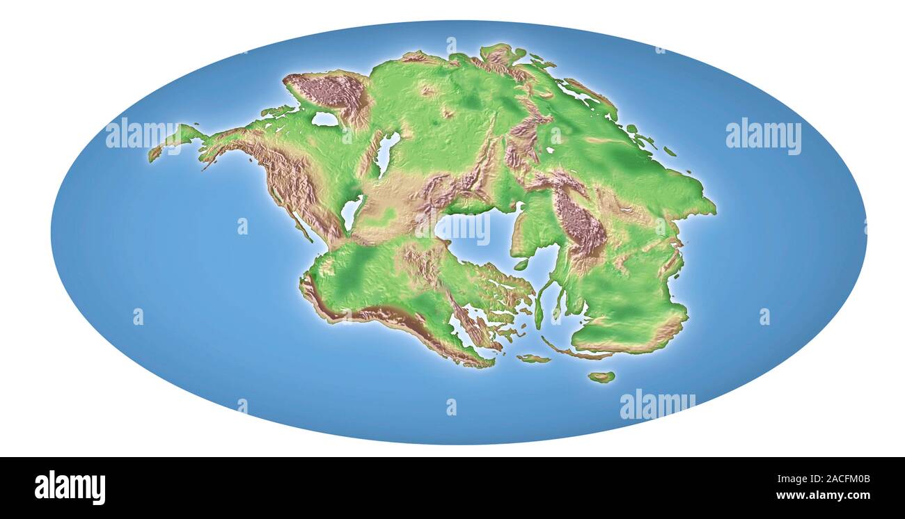 Continental drift after 250 million years, showing the supercontinent ...
