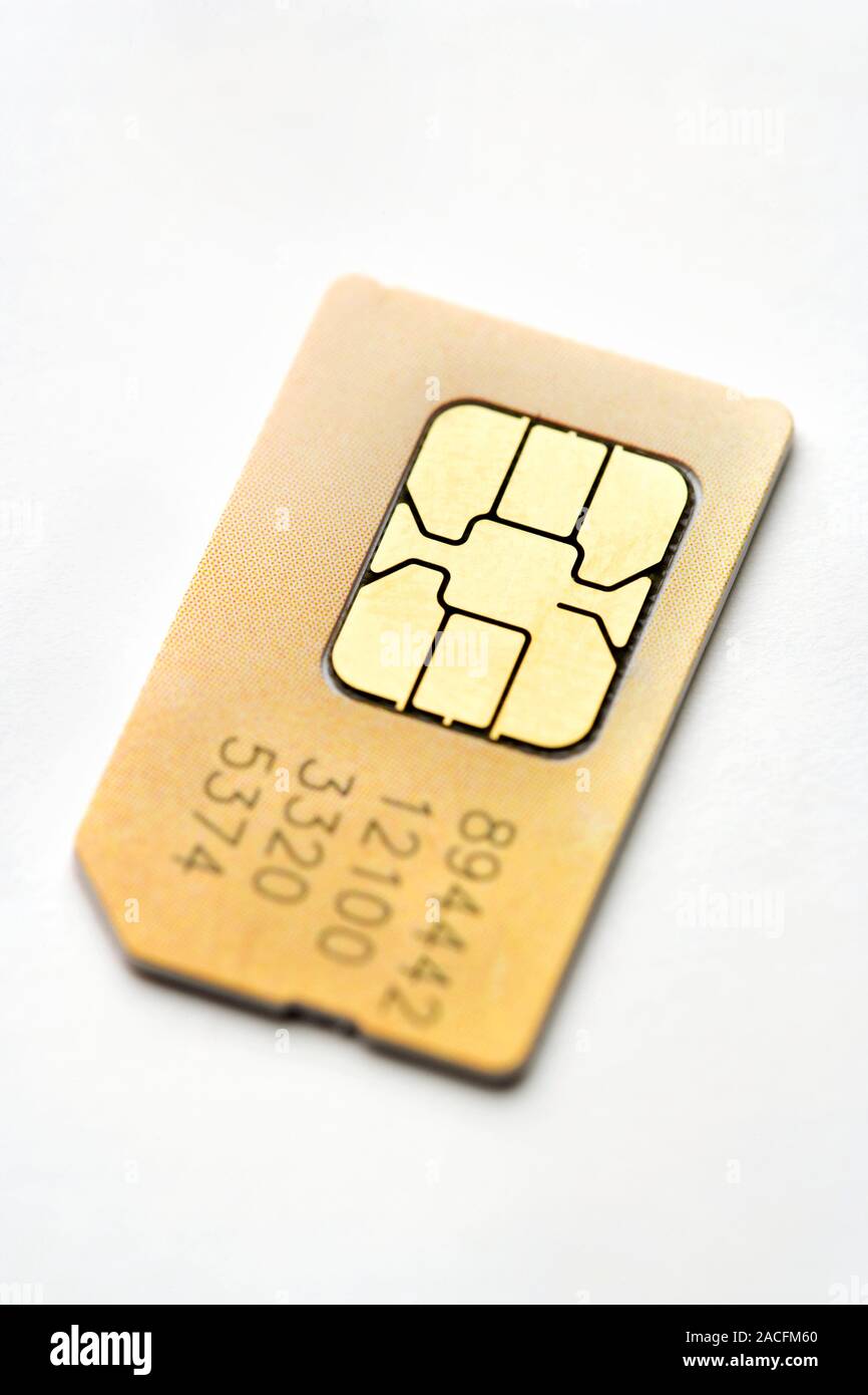 SIM card. Mobile phone subscriber identity module (SIM) card Stock ...