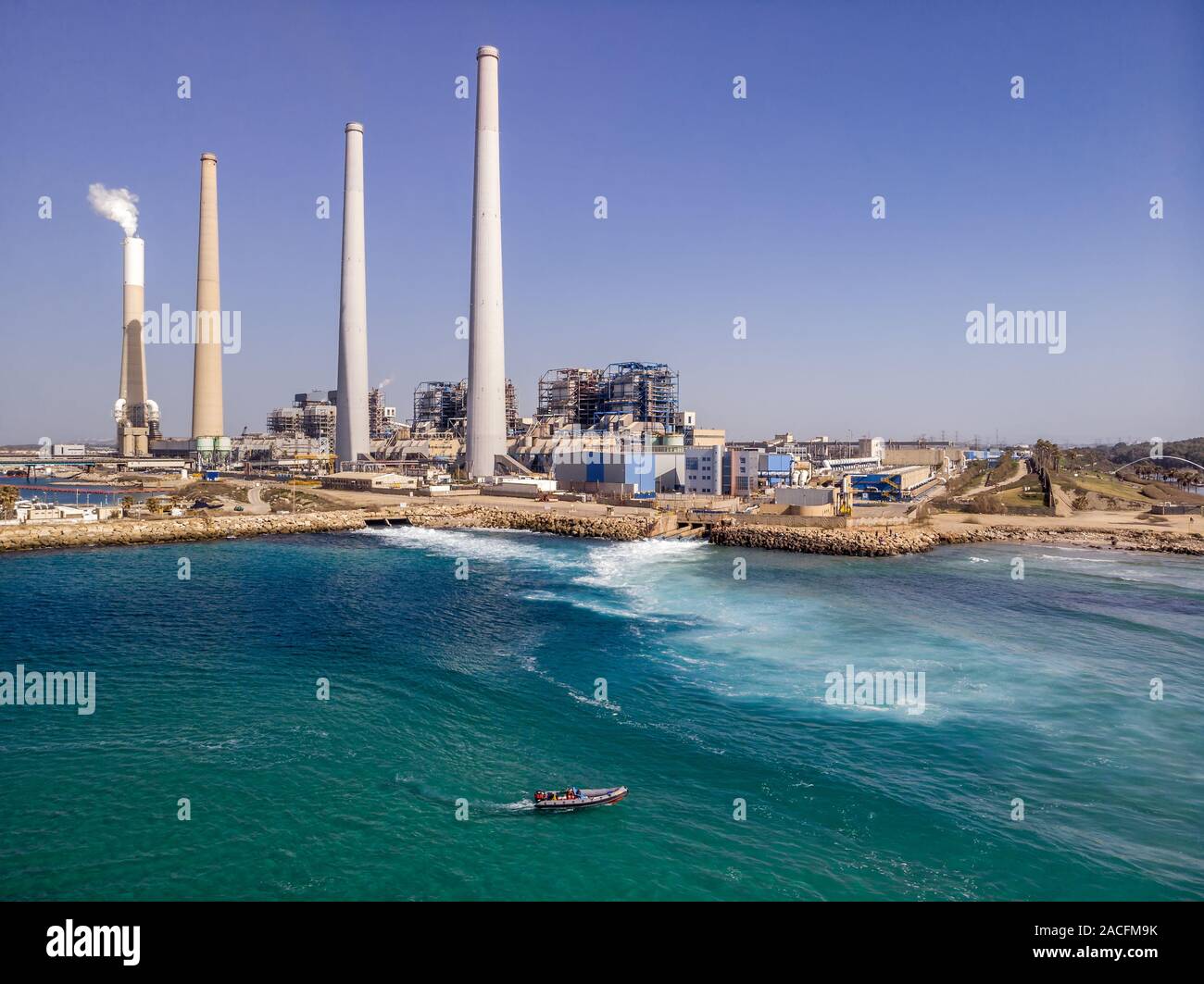 Aerial shot of power plant near Hadera, Israel Stock Photo - Alamy