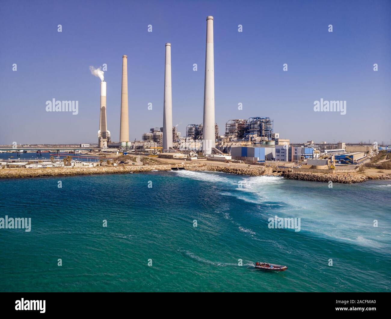 Aerial shot of power plant near Hadera, Israel Stock Photo - Alamy