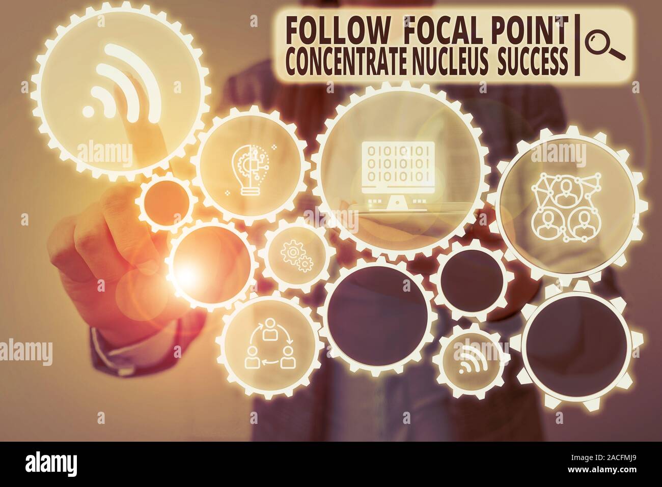 Word writing text Follow Focal Point Concentrate Nucleus Success ...