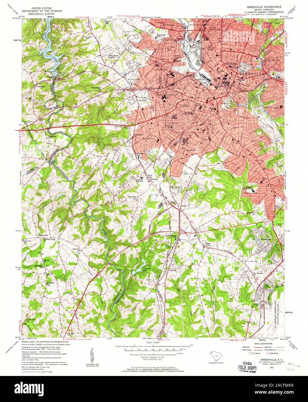 Greenville south carolina map hi-res stock photography and images - Alamy