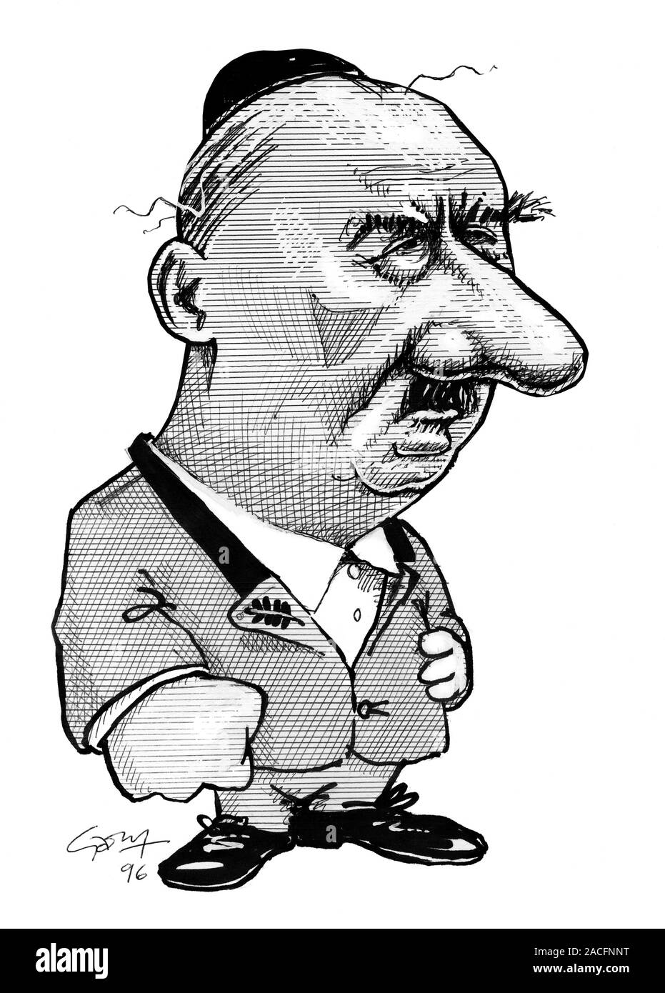 Martin Heidegger. Caricature of the German philosopher Martin Heidegger ...