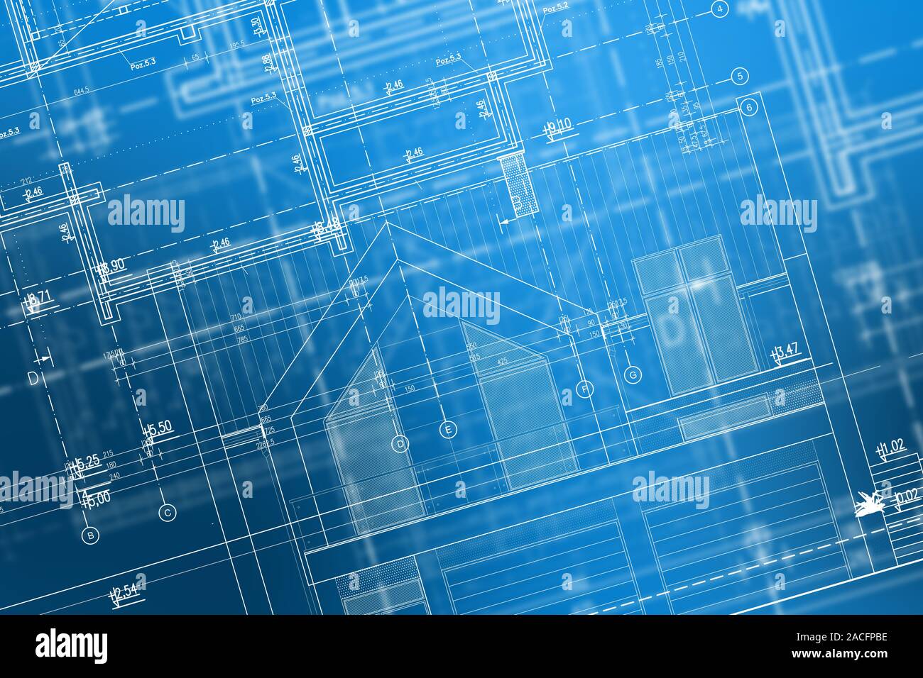 House Blueprint Concept. New Residential Building Development ...