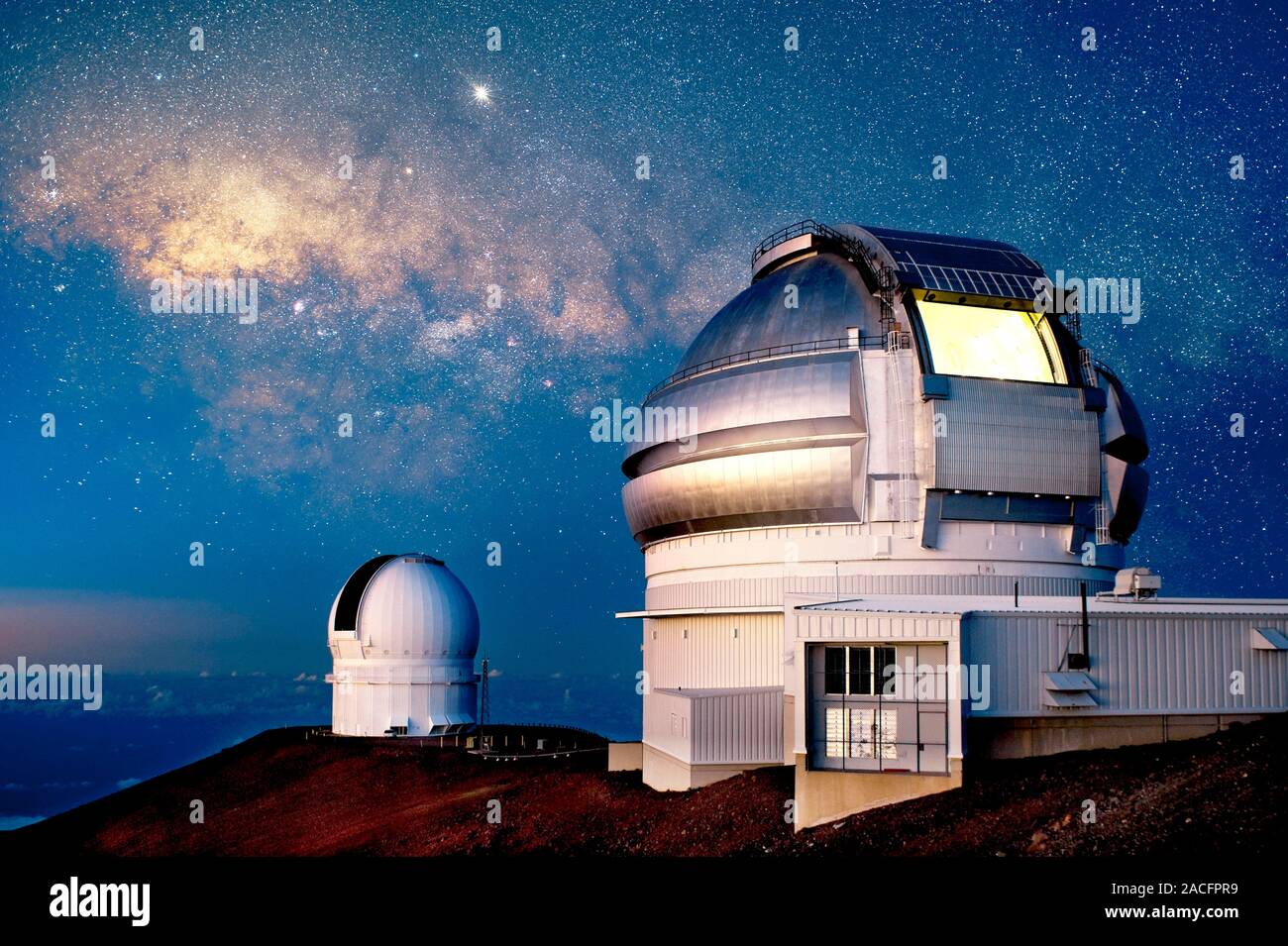 Gemini North telescope dome on the summit of Mauna Kea, Hawaii, USA. This 8-metre optical ...