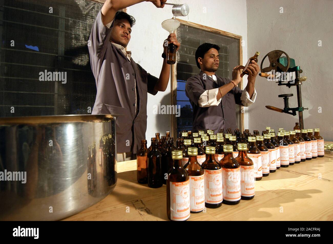 Preparing cow product remedies, India. Cow products in India are part ...