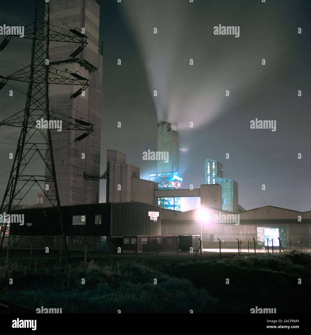 Chemical catalyst factory at night. This is the Johnson Matthey ...