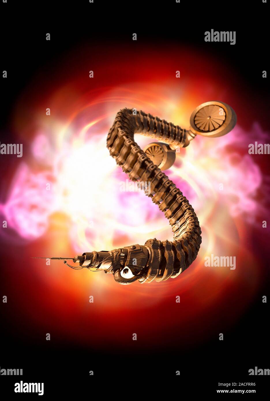 Nano-machine, conceptual computer artwork. Nano-machines are entities ...