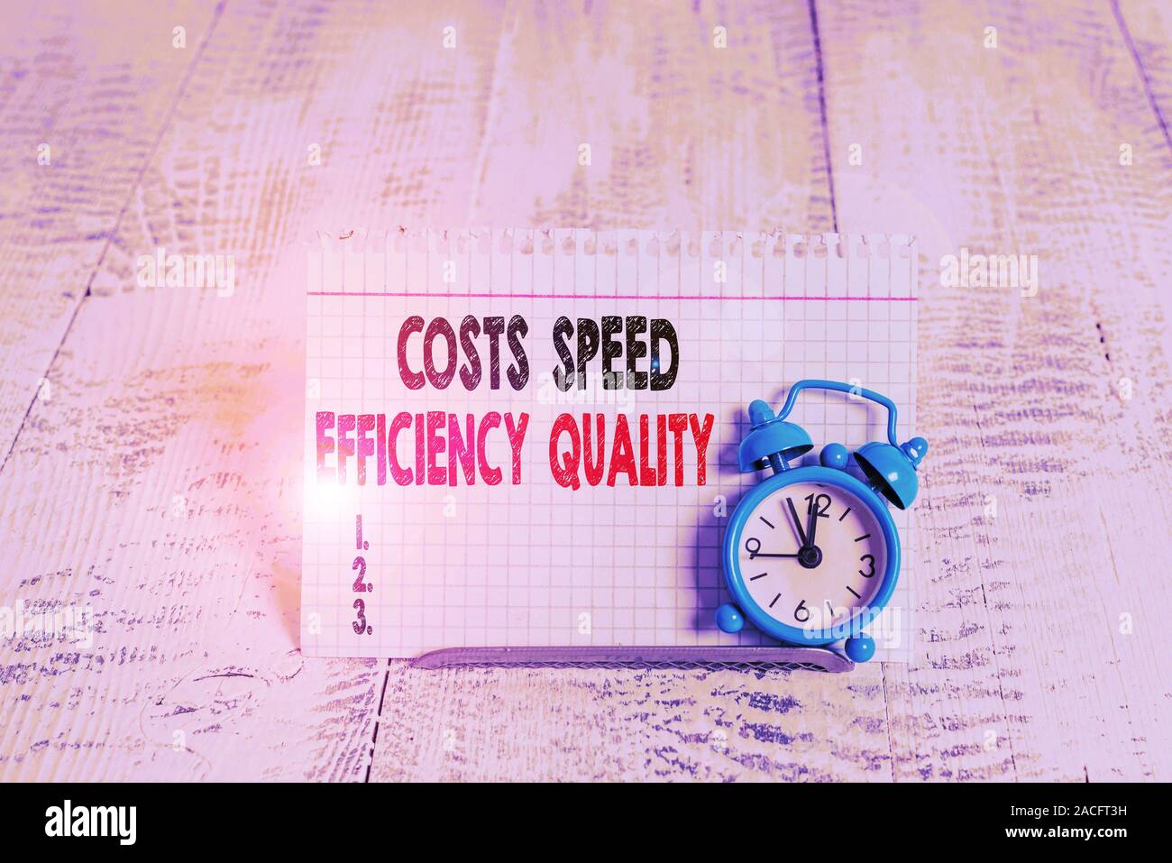 Conceptual hand writing showing Costs Speed Efficiency Quality. Concept ...