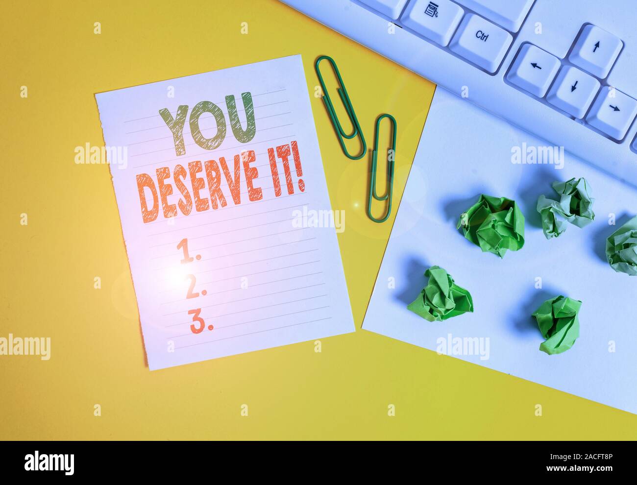 Conceptual hand writing showing You Deserve It. Concept meaning should ...