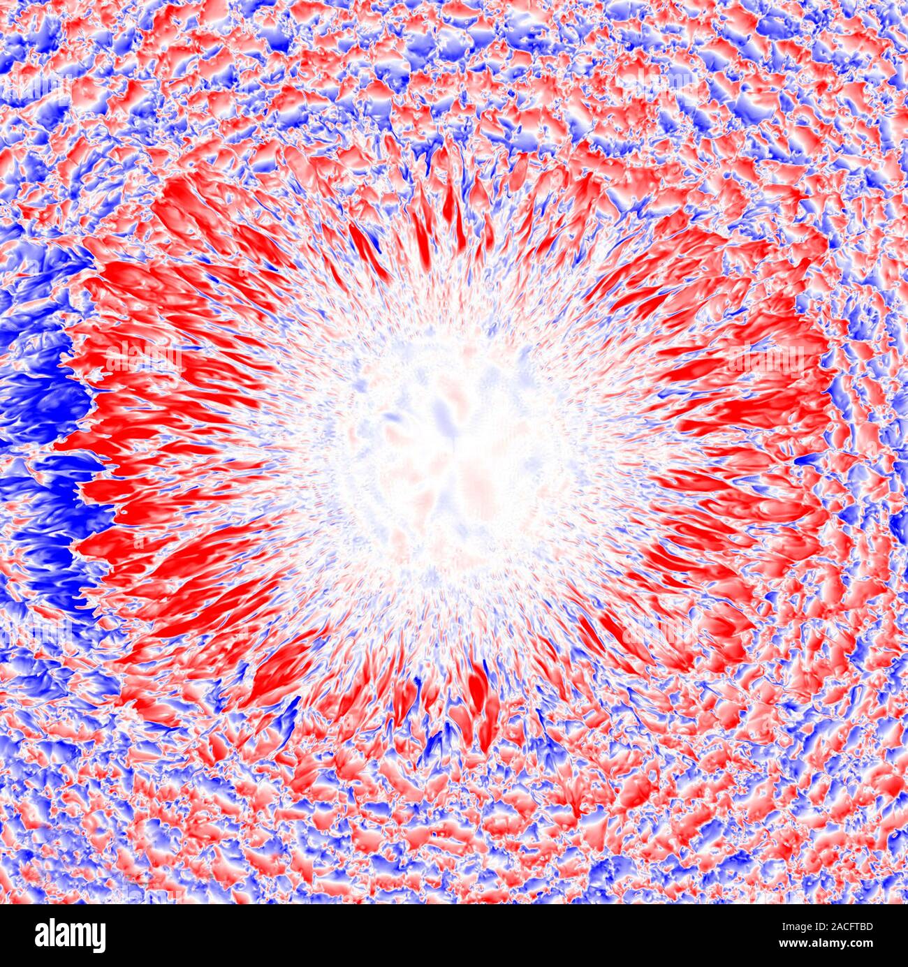 Sunspot, computer model. Sunspots are cooler regions of the Sun's ...
