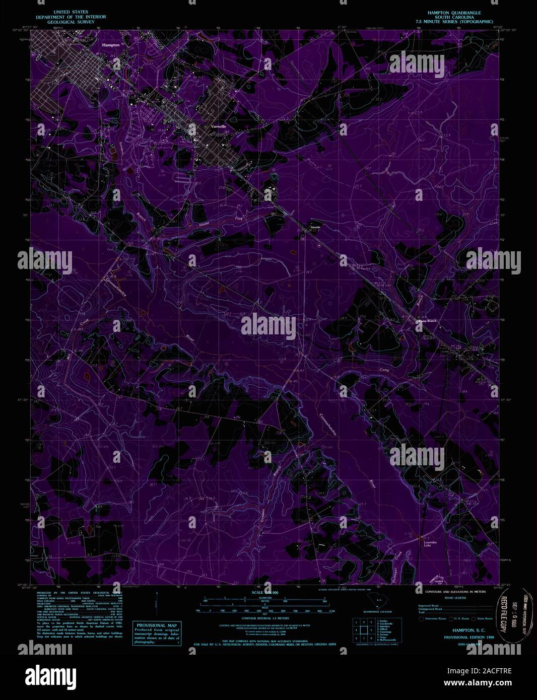 Map of hampton south carolina hi-res stock photography and images - Alamy