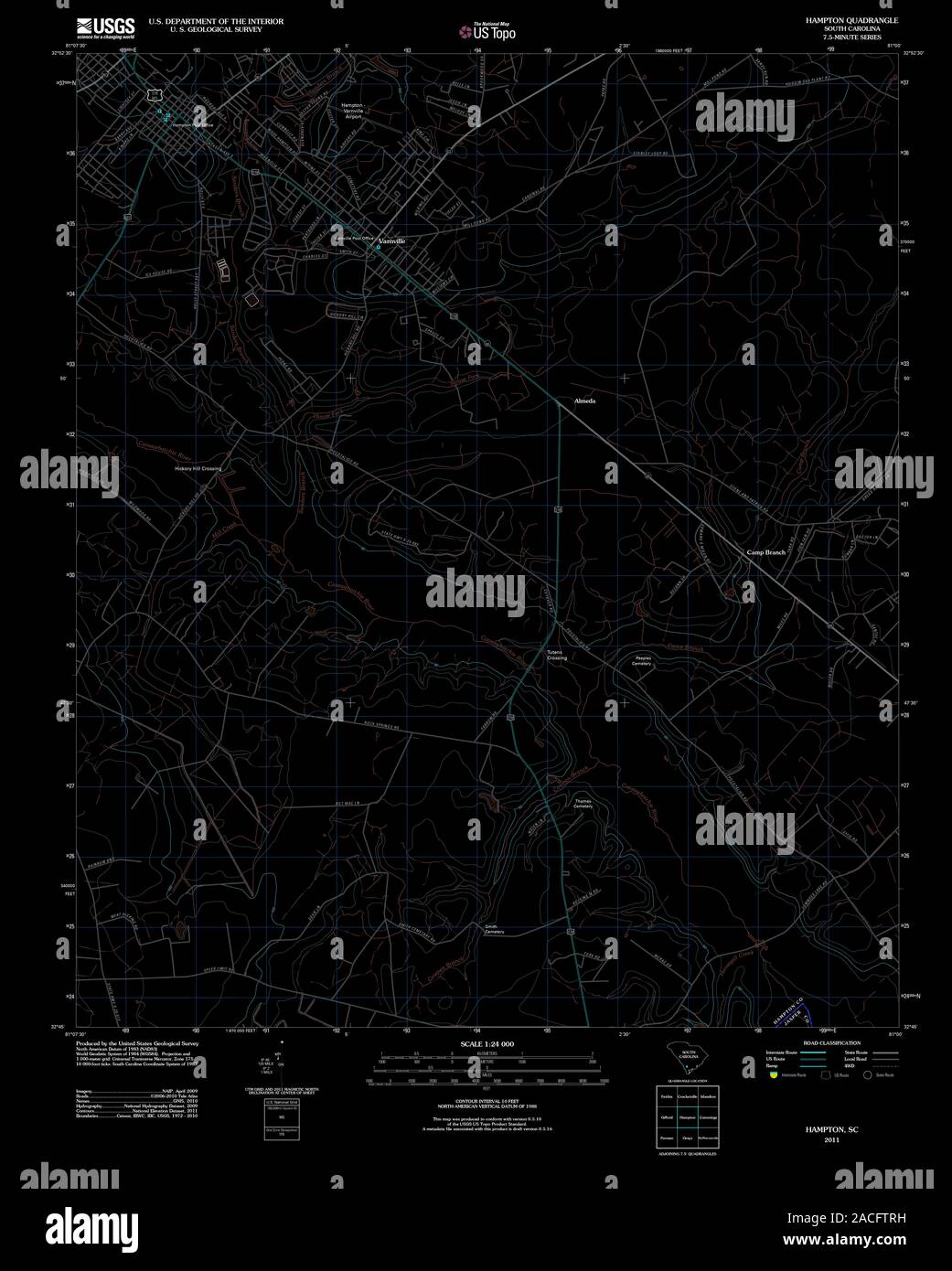 Map of hampton south carolina hi-res stock photography and images - Alamy