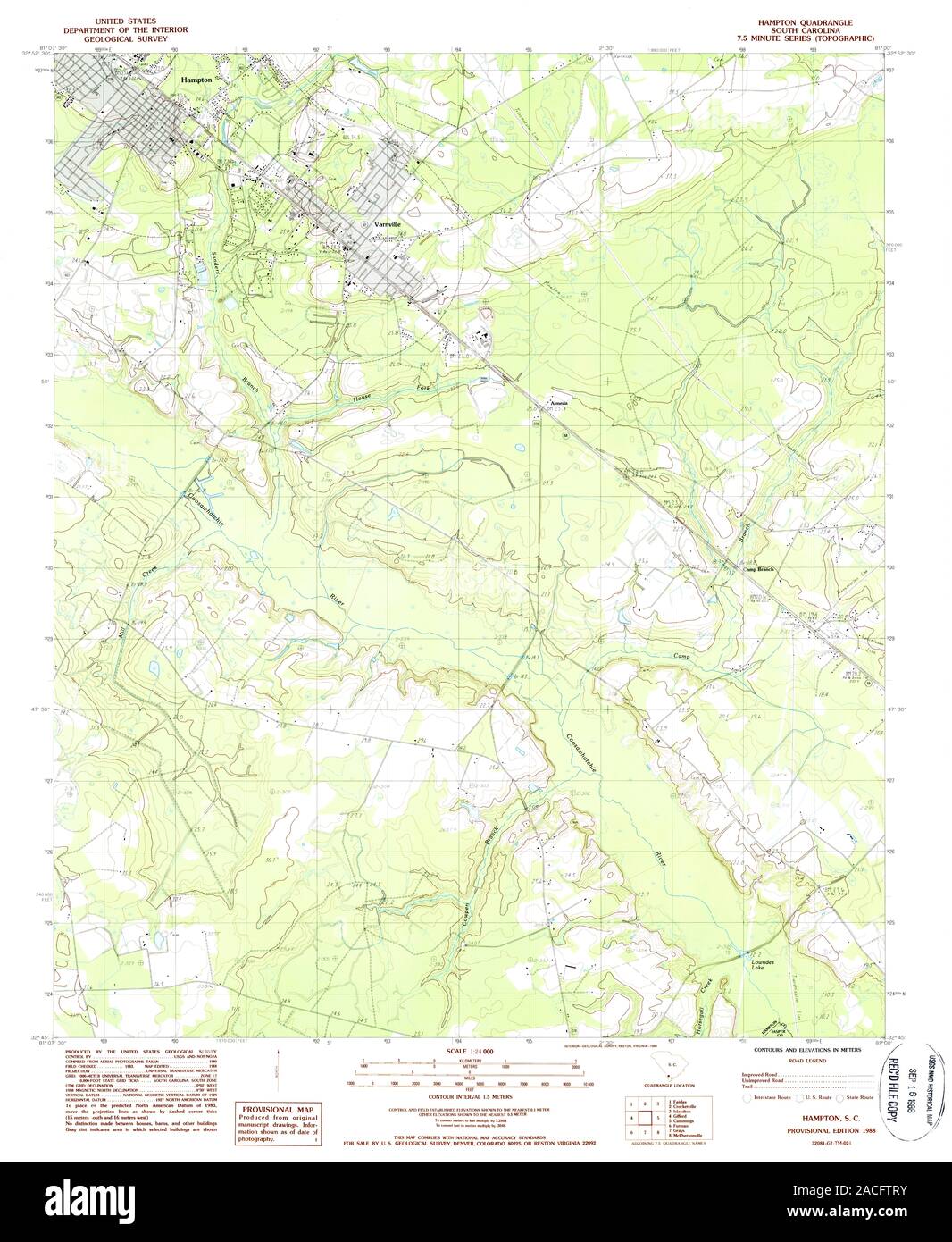 Map of hampton south carolina hi-res stock photography and images - Alamy