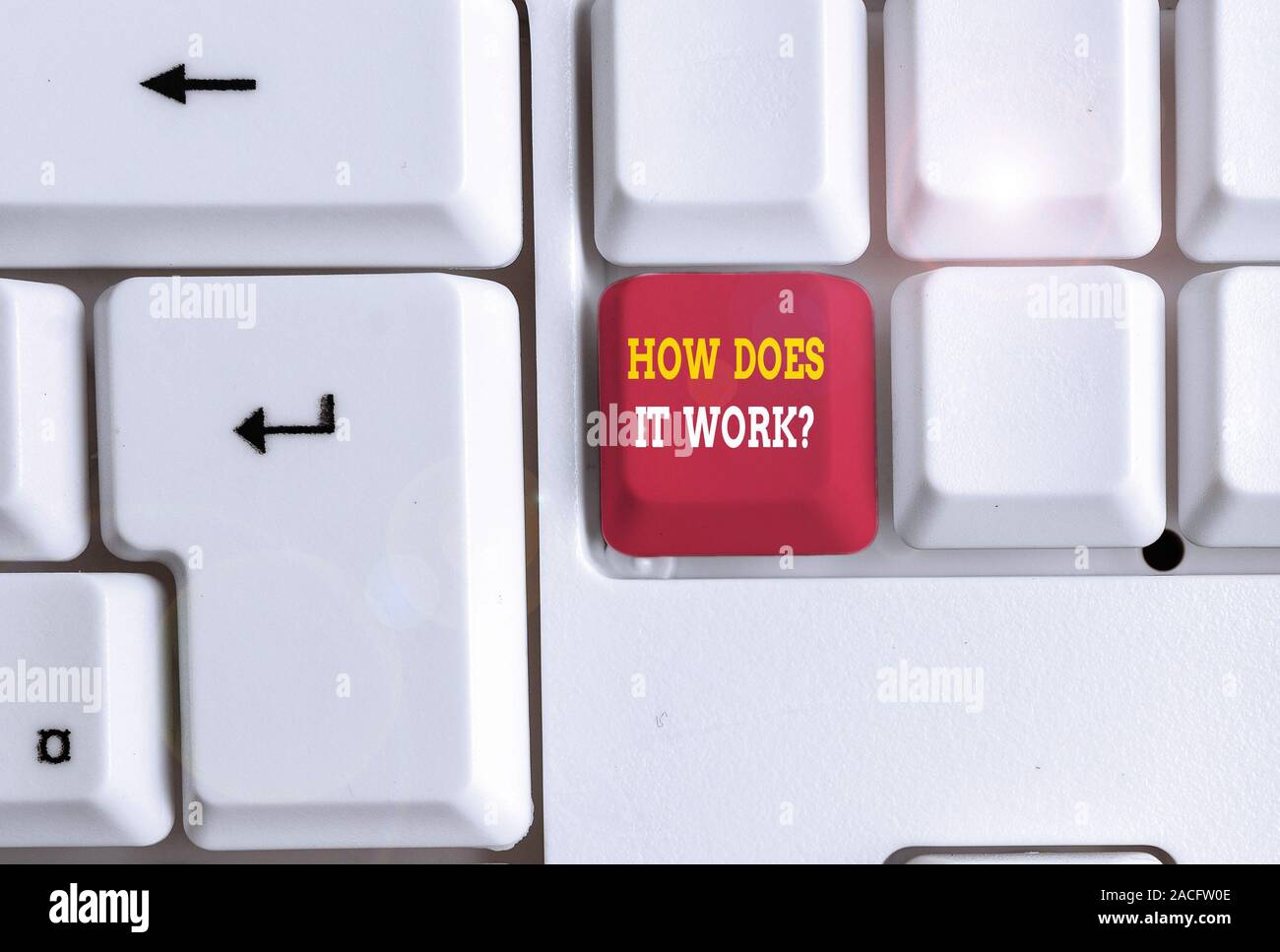 Text sign showing How Does It Work Question. Business photo text Asking ...