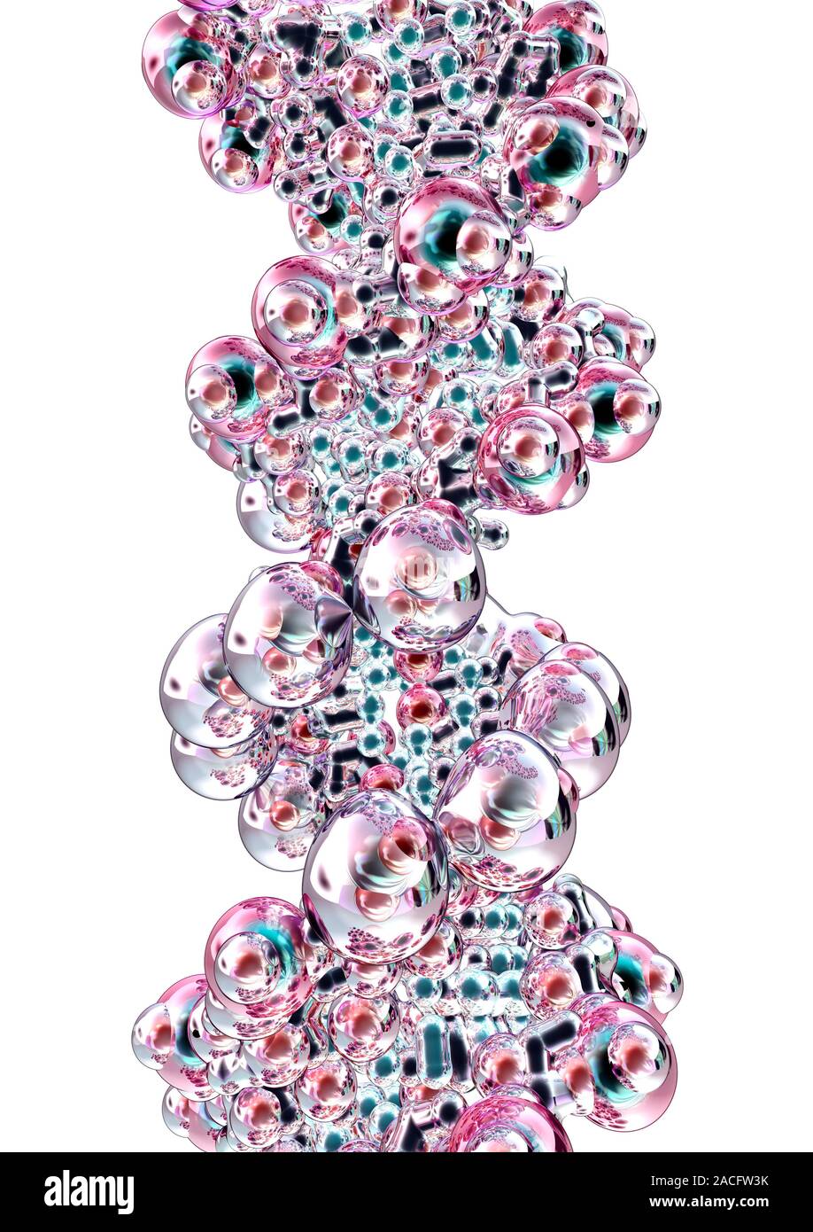 DNA molecule. Computer artwork representing the molecular structure of ...