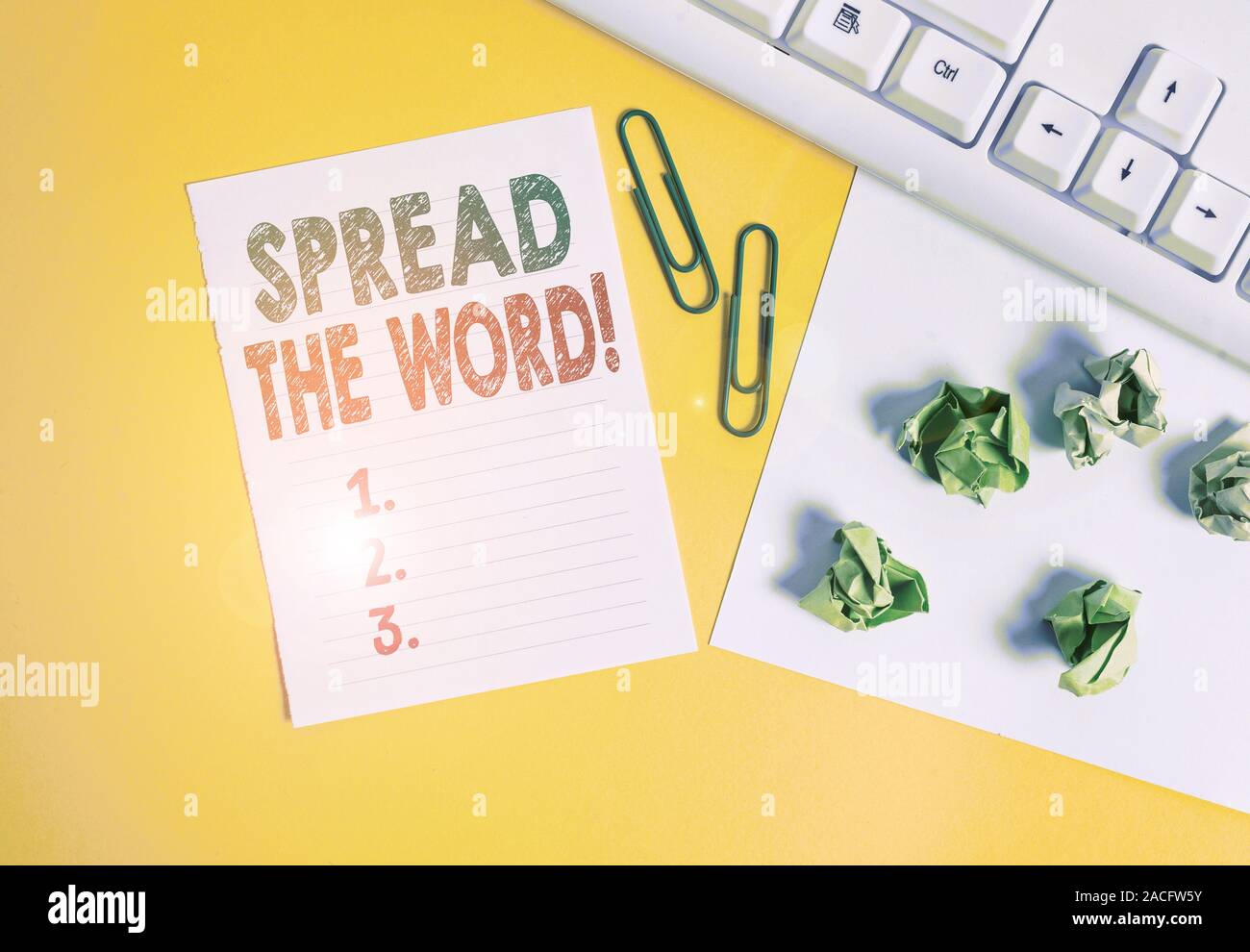 Conceptual hand writing showing Spread The Word. Concept meaning share ...