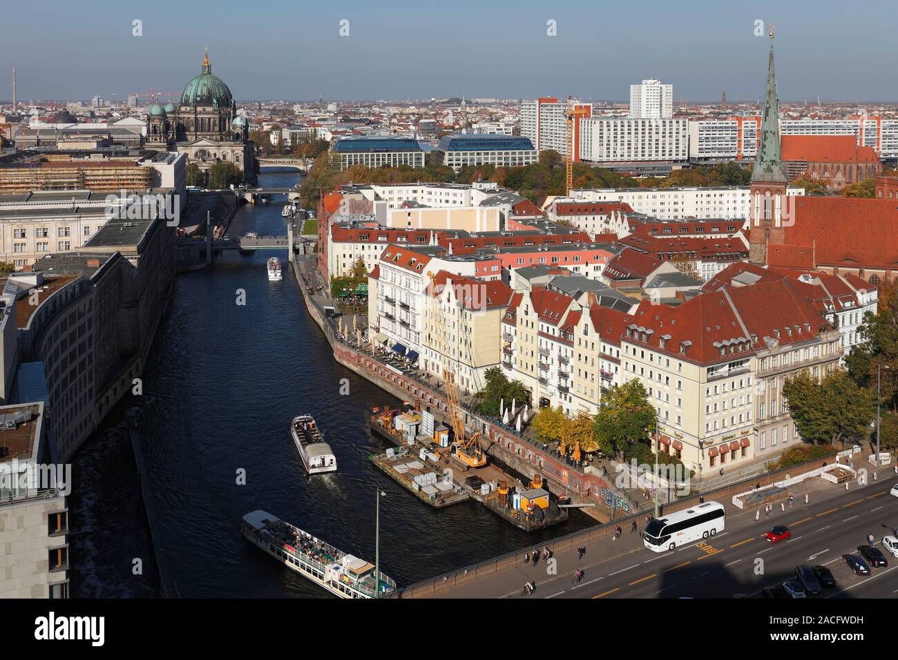 Berlin Mitte with the Berlin Cathedral (Berliner Dom) at the river ...