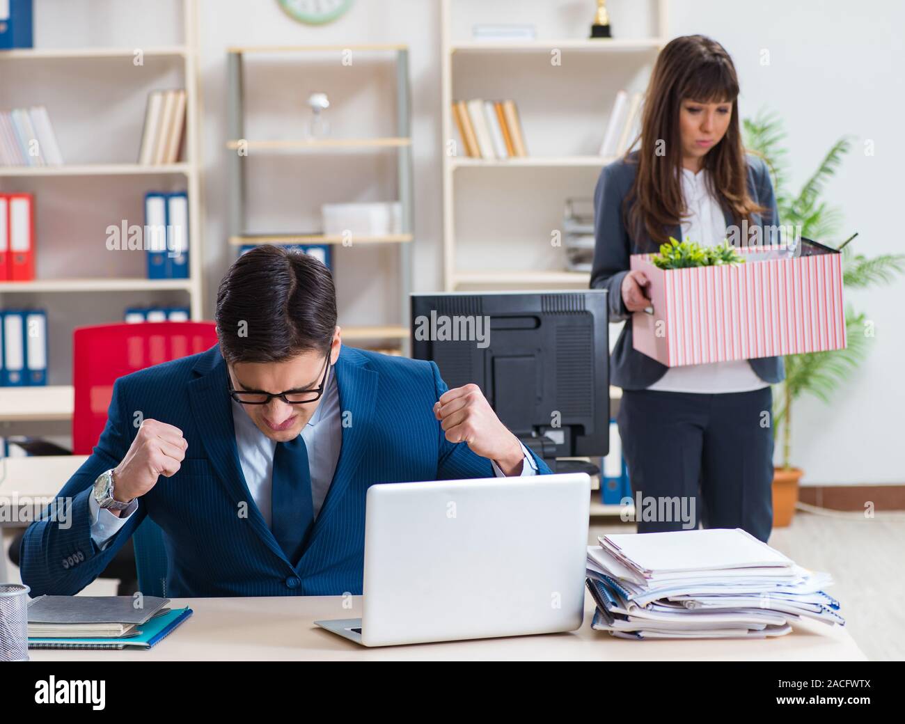 The person being fired from his work Stock Photo - Alamy
