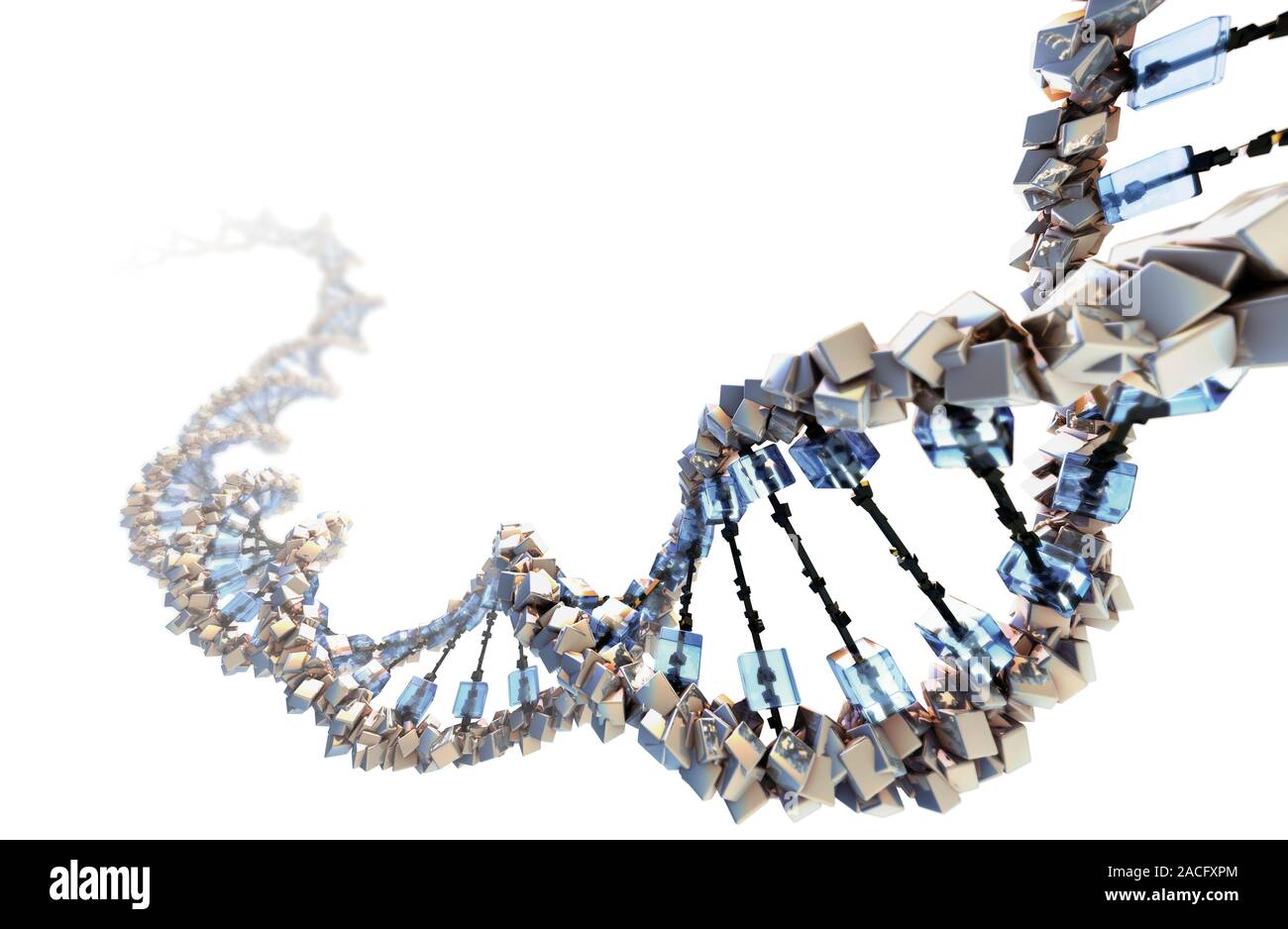 DNA molecule. Computer artwork representing the molecular structure of ...