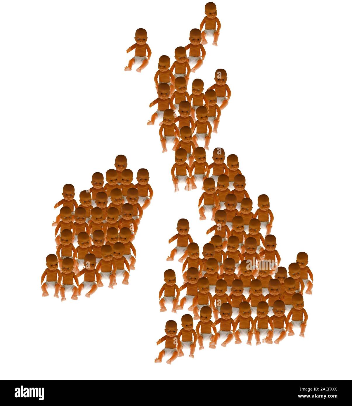 Overpopulation of the UK and Ireland (the British Isles), conceptual ...