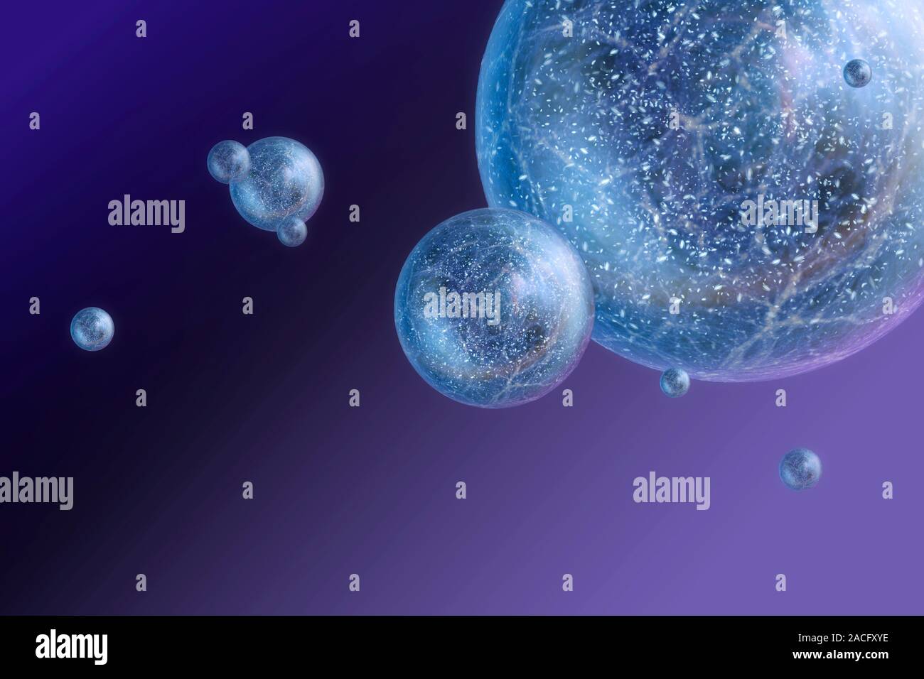 Bubble universes. Conceptual computer artwork of universes formed from ...