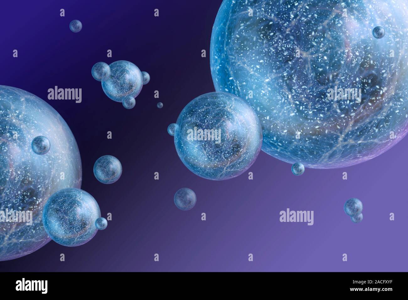 Bubble universes. Conceptual computer artwork of universes formed from ...