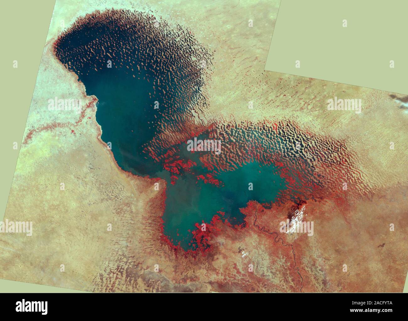 Lake Chad, satellite image. Image 2 of 4. Lake Chad, located in the ...