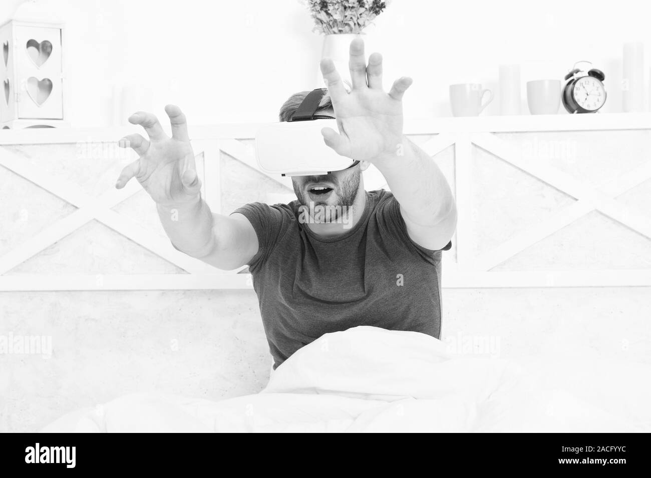 Virtual reality bed Black and White Stock Photos & Images - Alamy