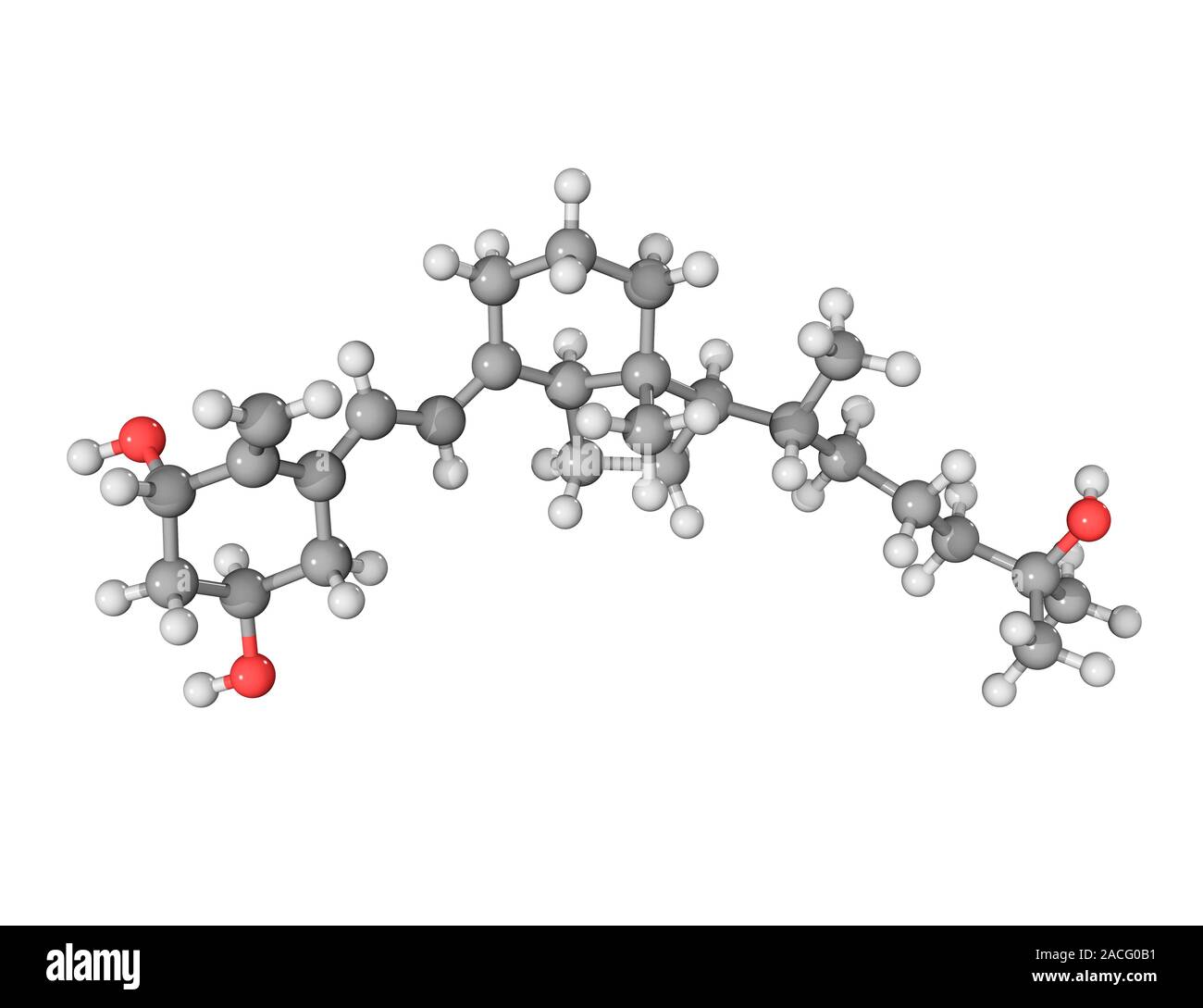 Calcitriol molecule. Computer model showing the structure of a molecule ...