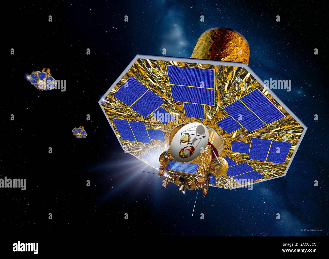 Darwin infrared space telescope. Computer artwork of the European Space ...