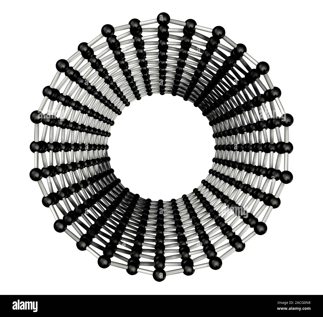 Carbon Nanotube Computer Artwork Showing The Hexagonal Carbon Structure Of A Nanotube Or