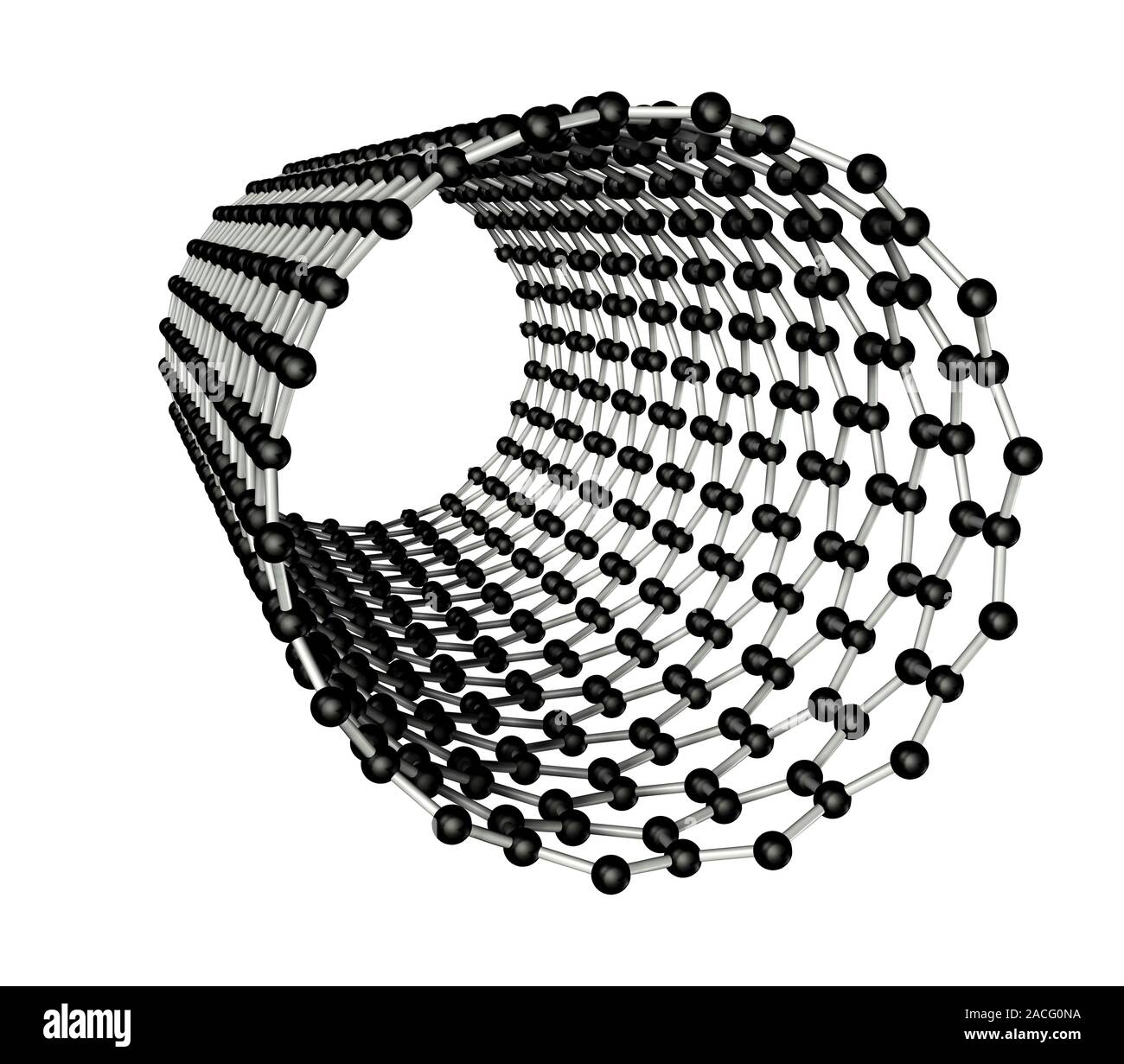 Carbon Nanotube Computer Artwork Showing The Hexagonal Carbon