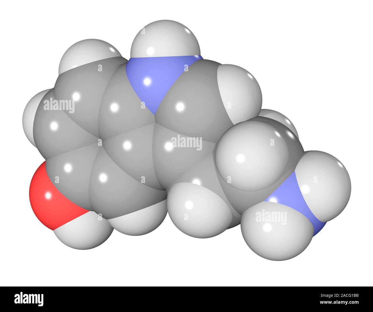 Serotonin Molecule Computer Model Showing The Structure Of The Neurotransmitter Nerve