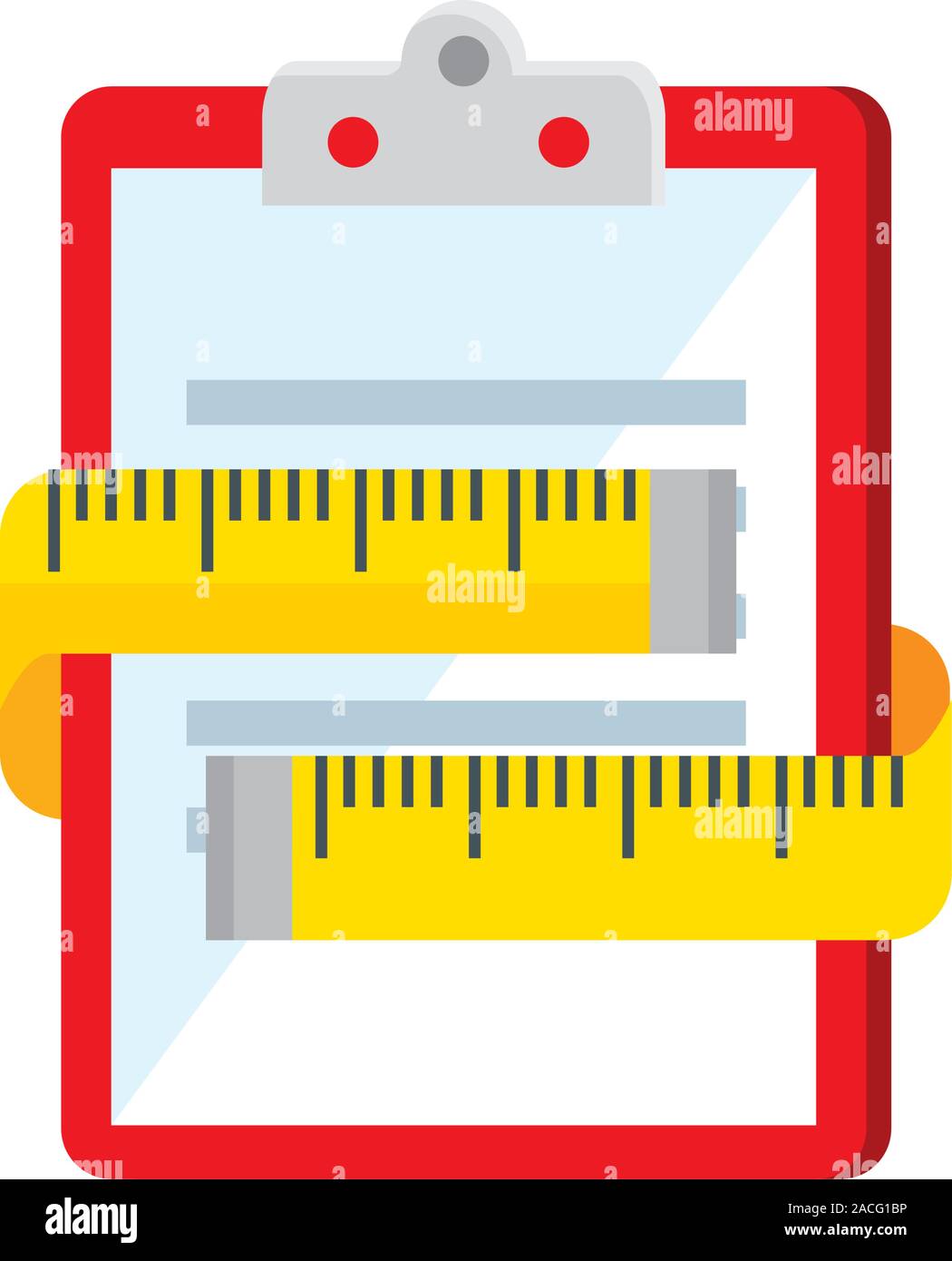 measuring tape and clipboard with paper document Stock Vector Image ...