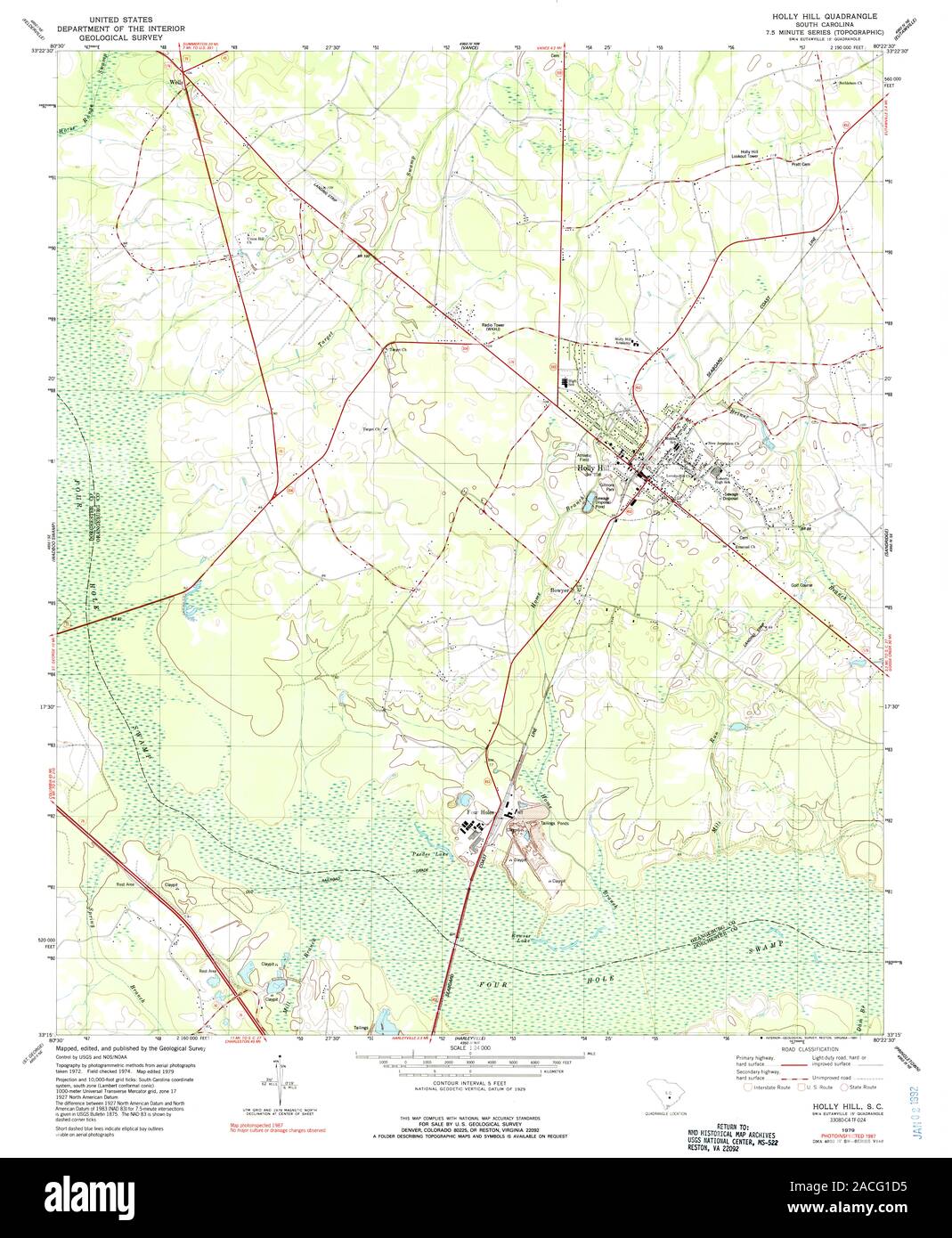Map of holly hill hi-res stock photography and images - Alamy