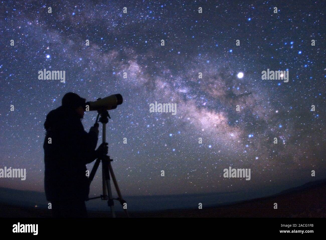 An observer and the spectacular appearance of our Milky Way galaxy, as ...