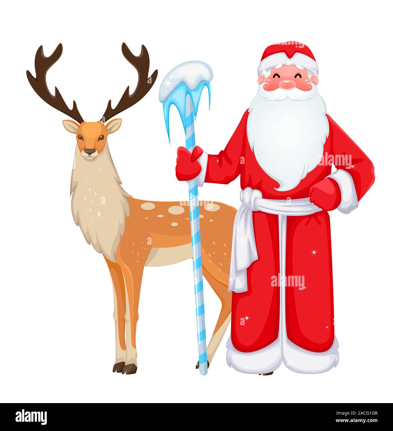 Russian Santa Claus also known as "Ded Moroz" (Father Frost) stands ...