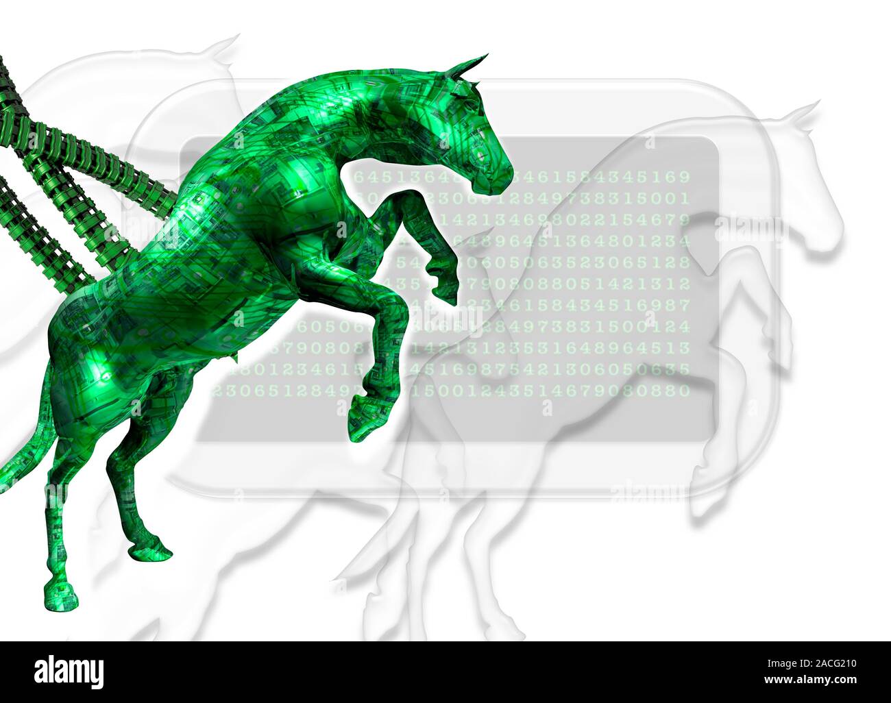 Trojan horse, conceptual computer artwork. The trojan horse, a type of ...