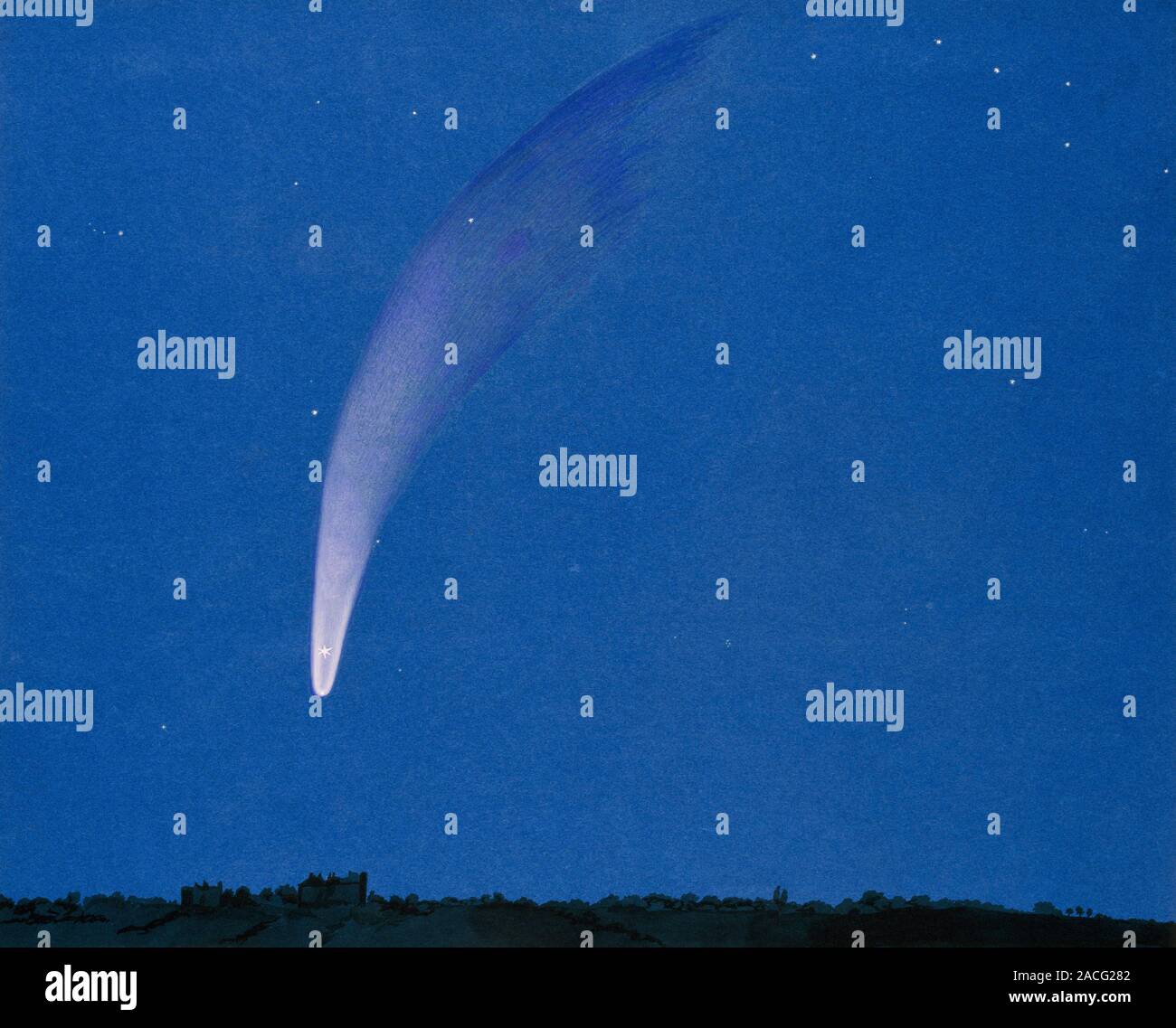 Comet of 5th October 1858. This artwork was painted by the amateur ...