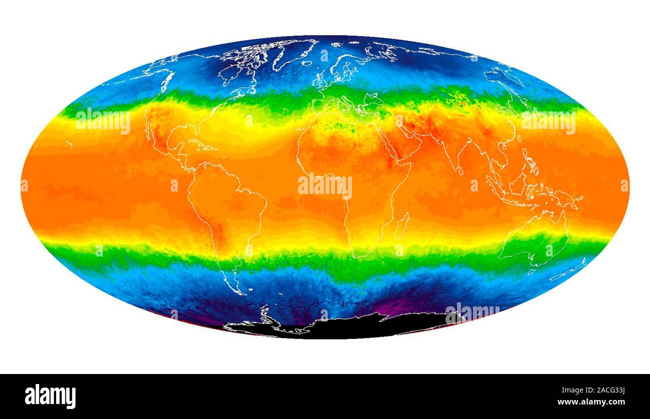 Global temperatures, May 2009. Infrared satellite map of average ...