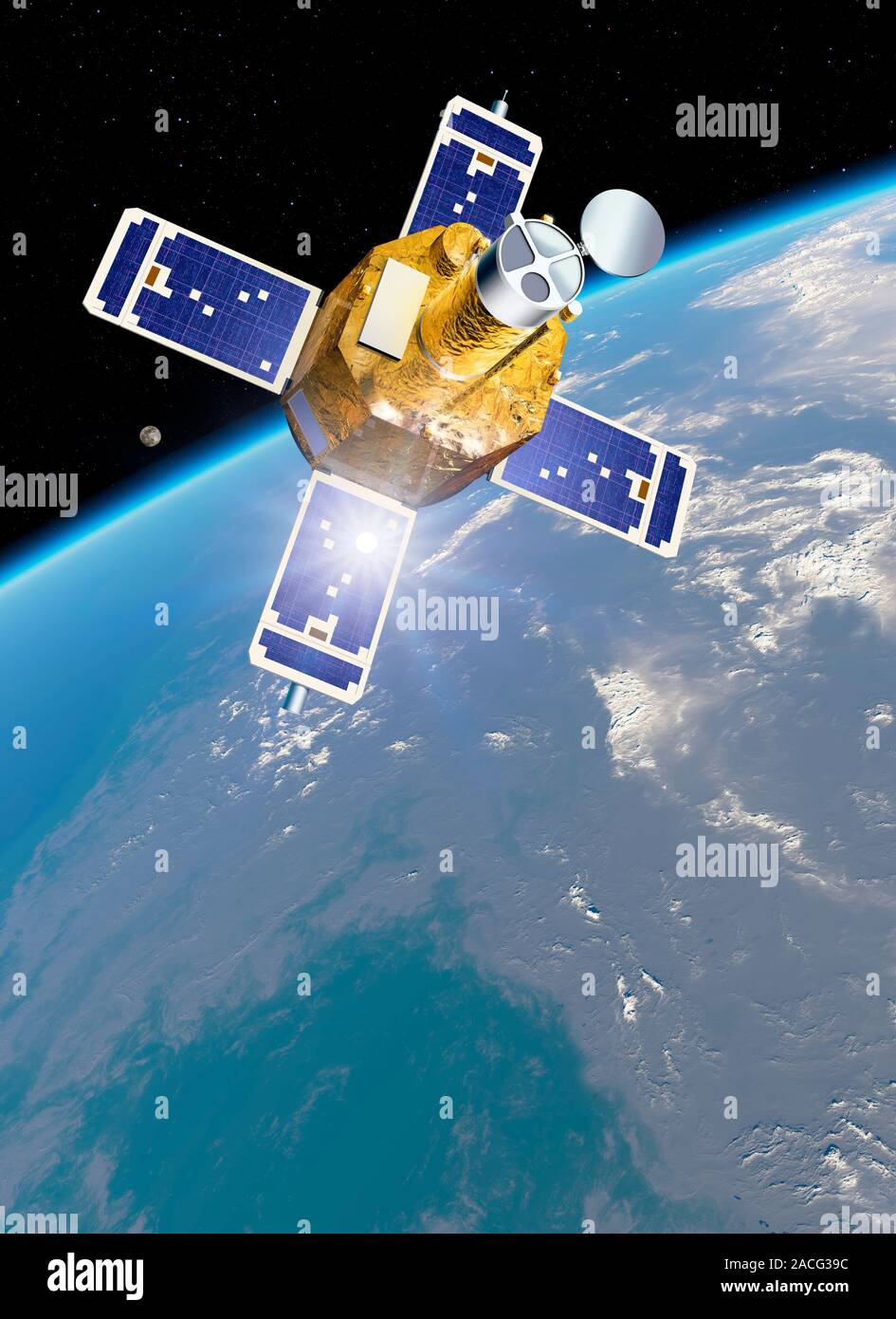 TRACE observatory over Earth, computer artwork. TRACE (Transition ...