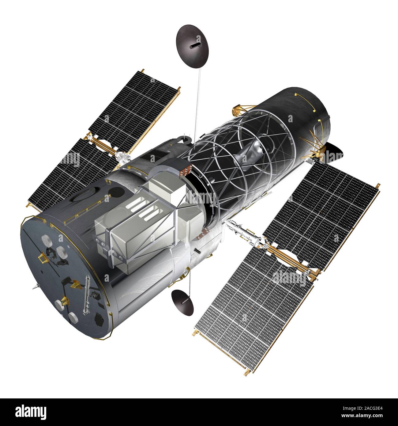 Hubble Space Telescope (HST), computer artwork. The HST is a satellite ...